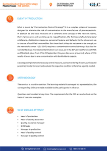Contamination Control Strategy - US edition MasterClass - Global ...